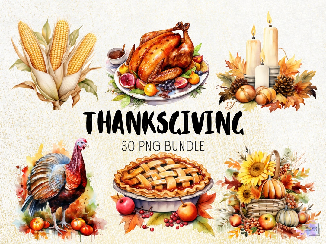 Thanksgiving Harvest: Clipart Bundle for Gratitude - Thankful Clipart ...