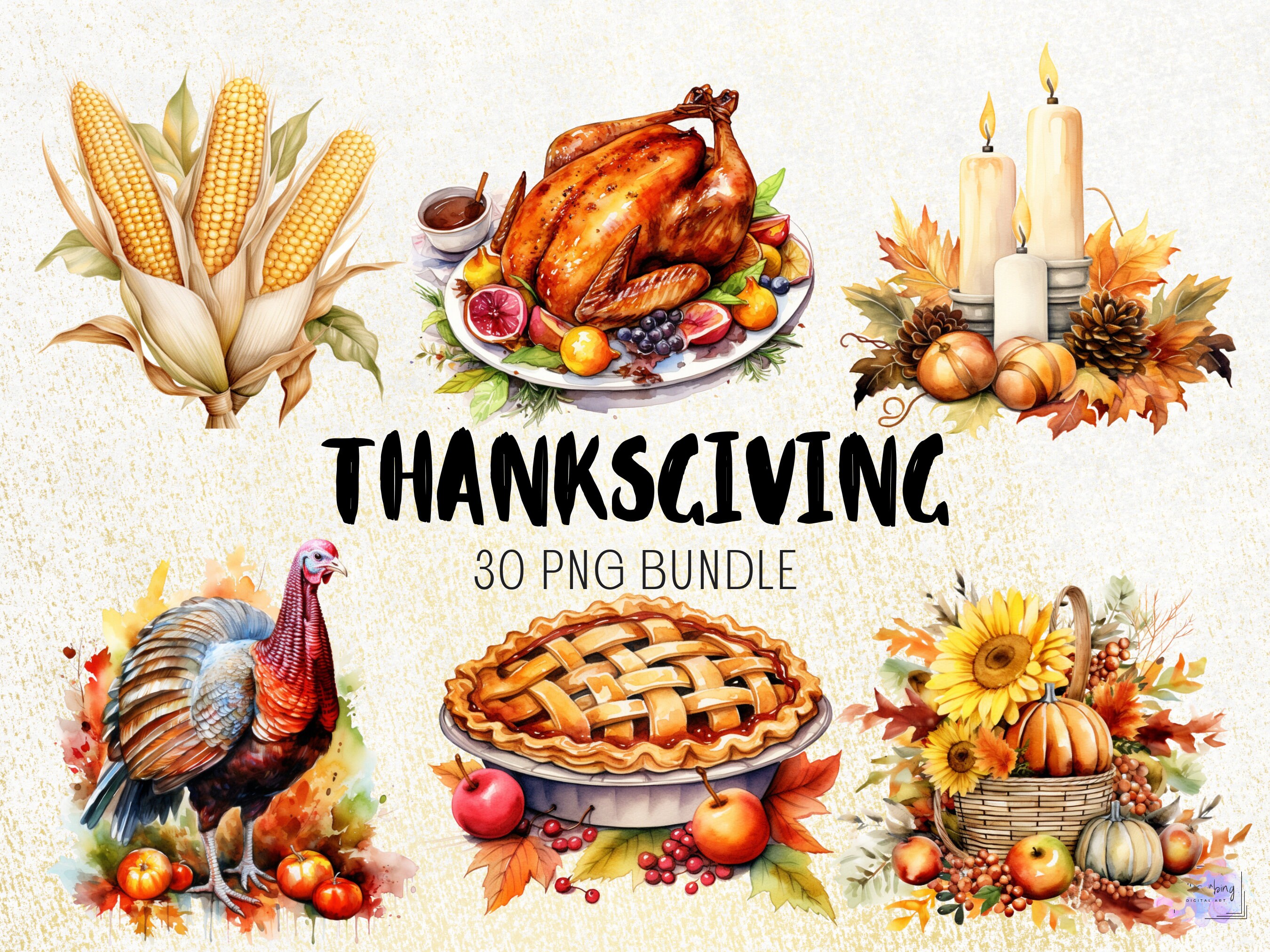 Thanksgiving Harvest: Clipart Bundle for Gratitude Thankful Clipart ...