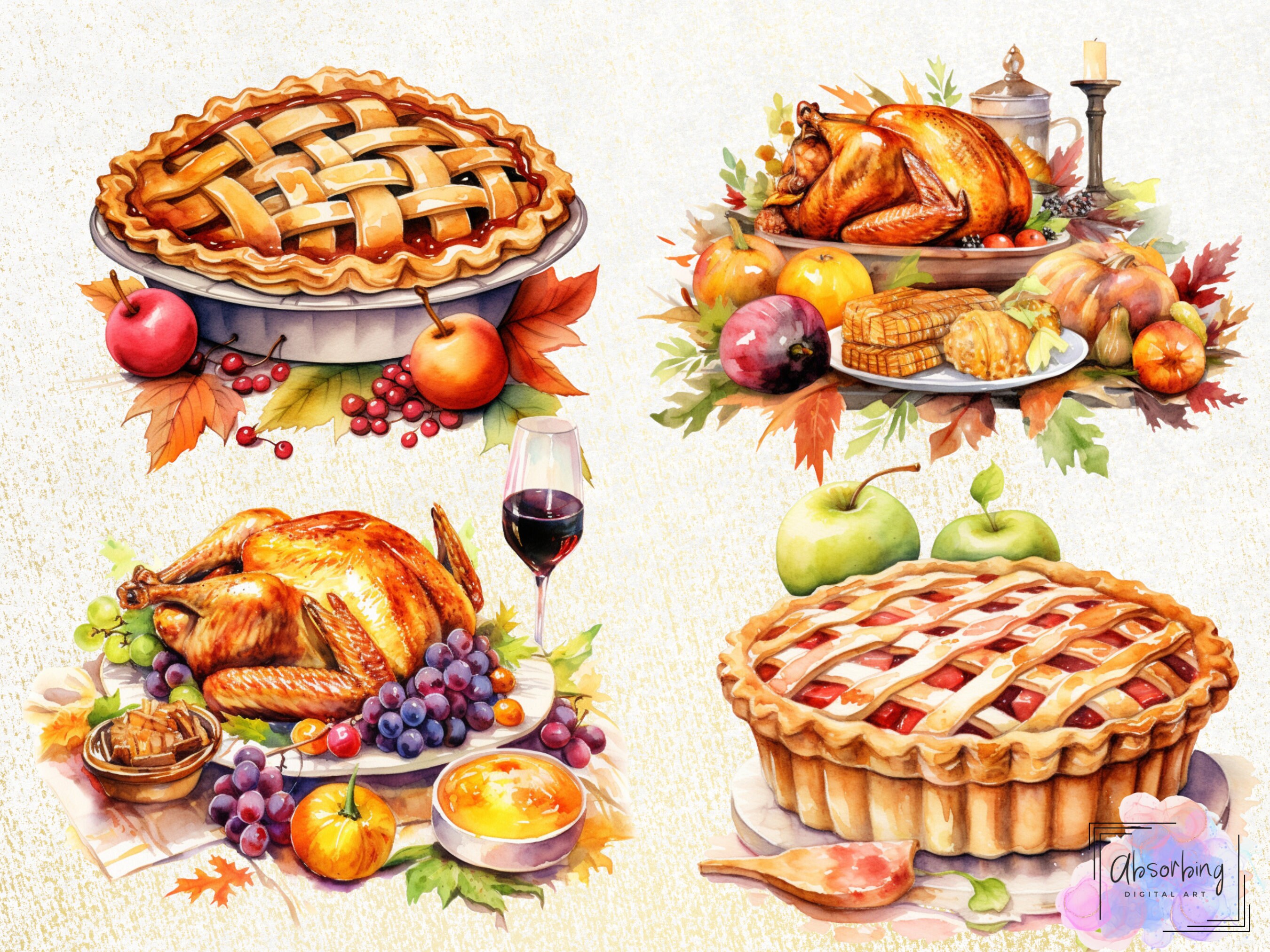 Thanksgiving Harvest: Clipart Bundle for Gratitude Thankful Clipart ...