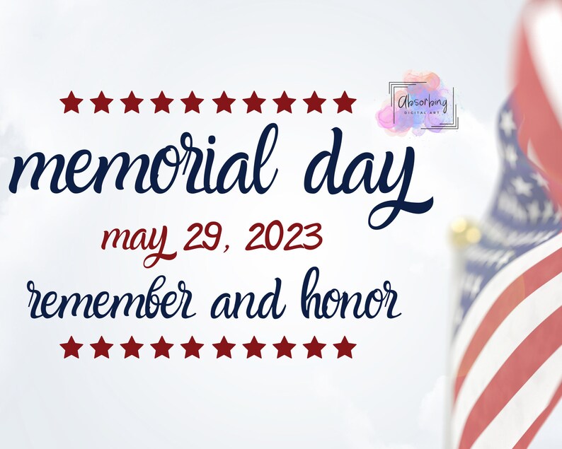 Memorial Day Cards Printable High Resolution PNG - Etsy