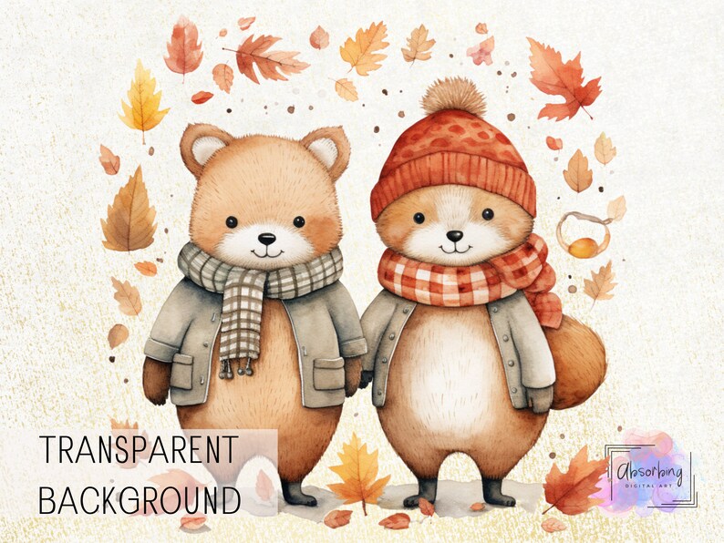 Woodland Charm: Fall Animals Clipart Bundle Watercolor Fall Clipart ...