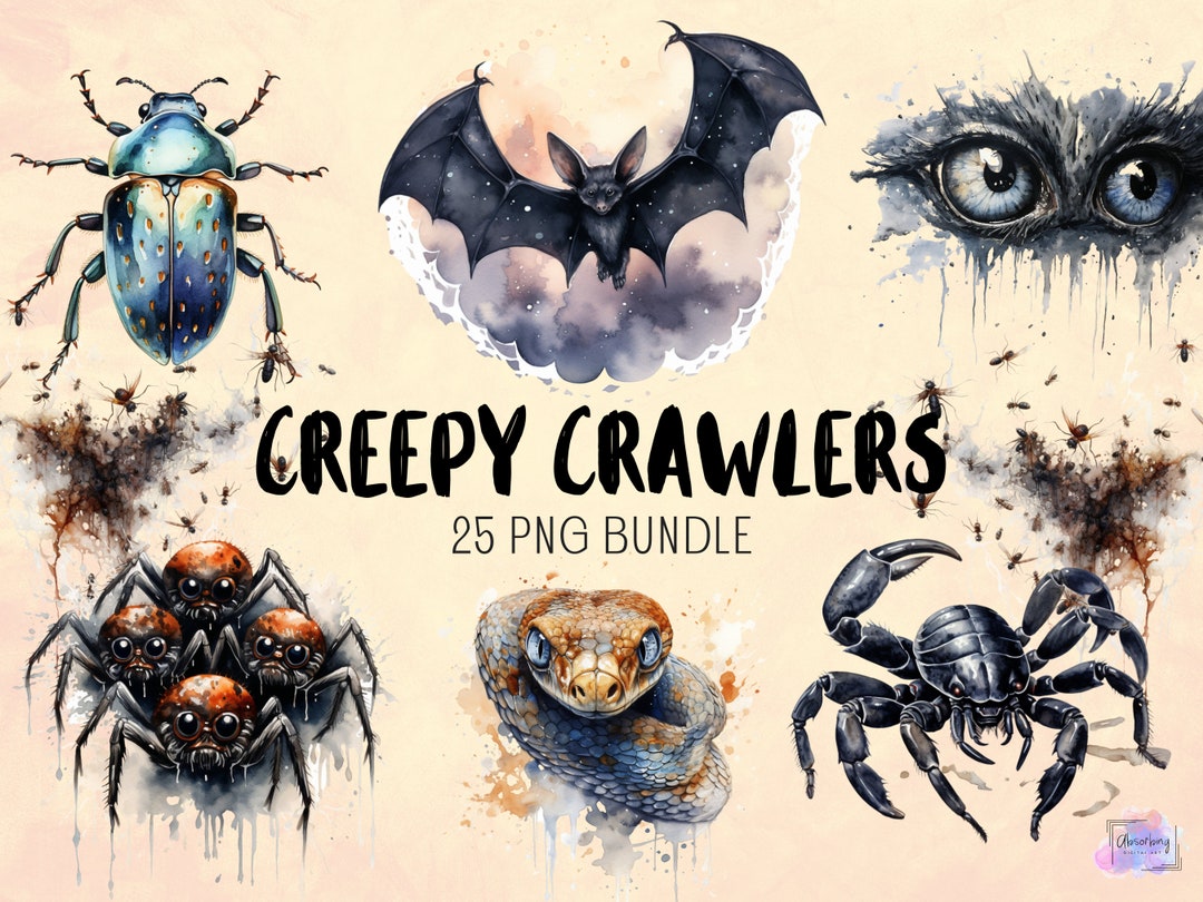 Watercolor Creepy Crawlers Collection: Spiders Scorpions and - Etsy