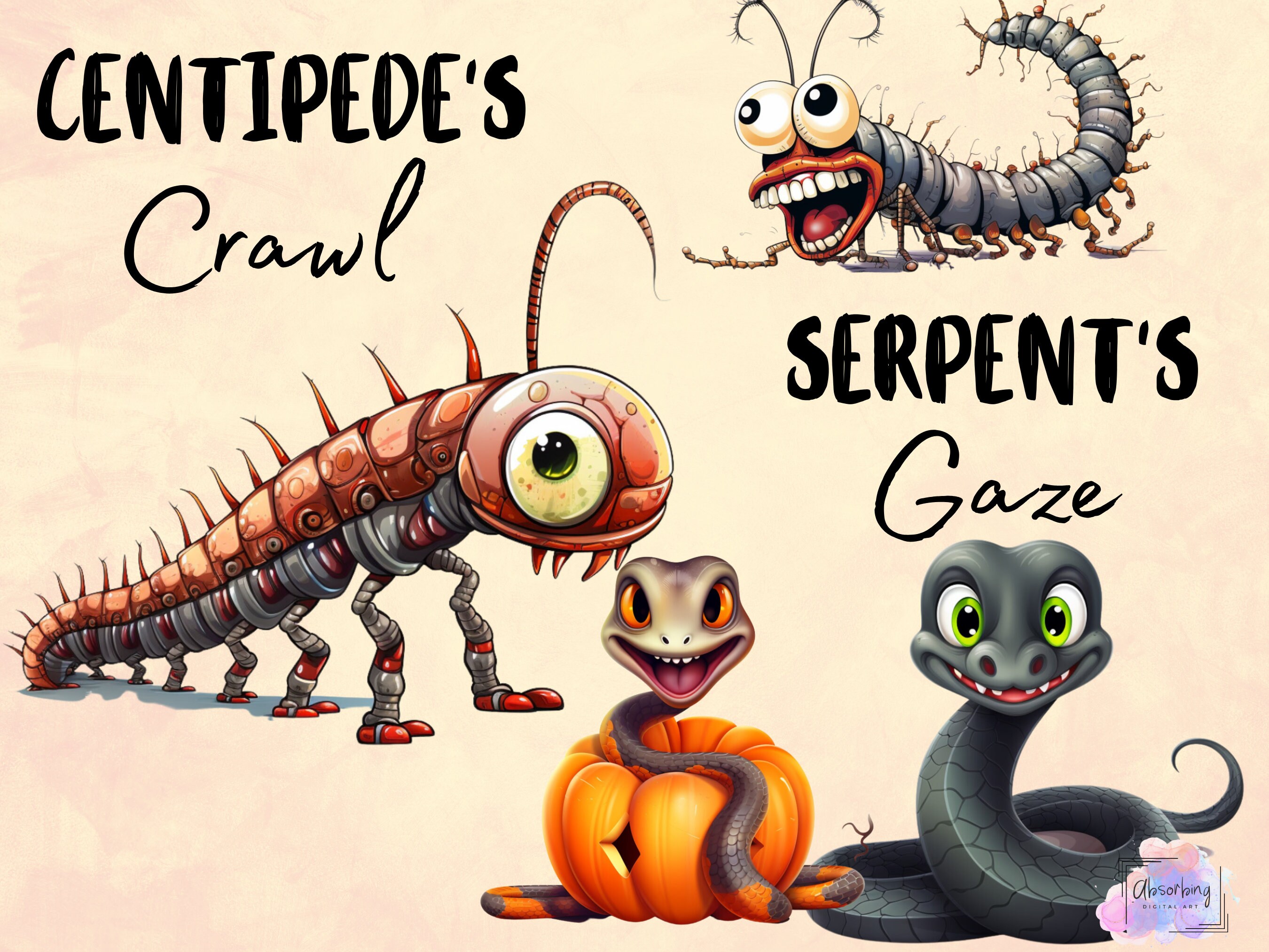 Cartoon Creepy Crawlers Collection: Spiders, Scorpions, and More ...