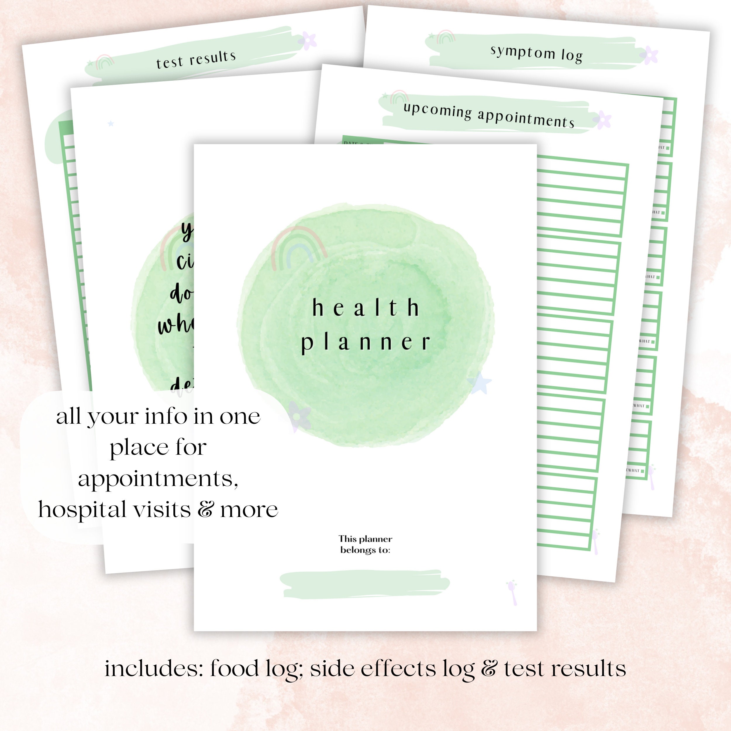 Health Organiser Printable Download Planner Inserts Chronic Illness ...