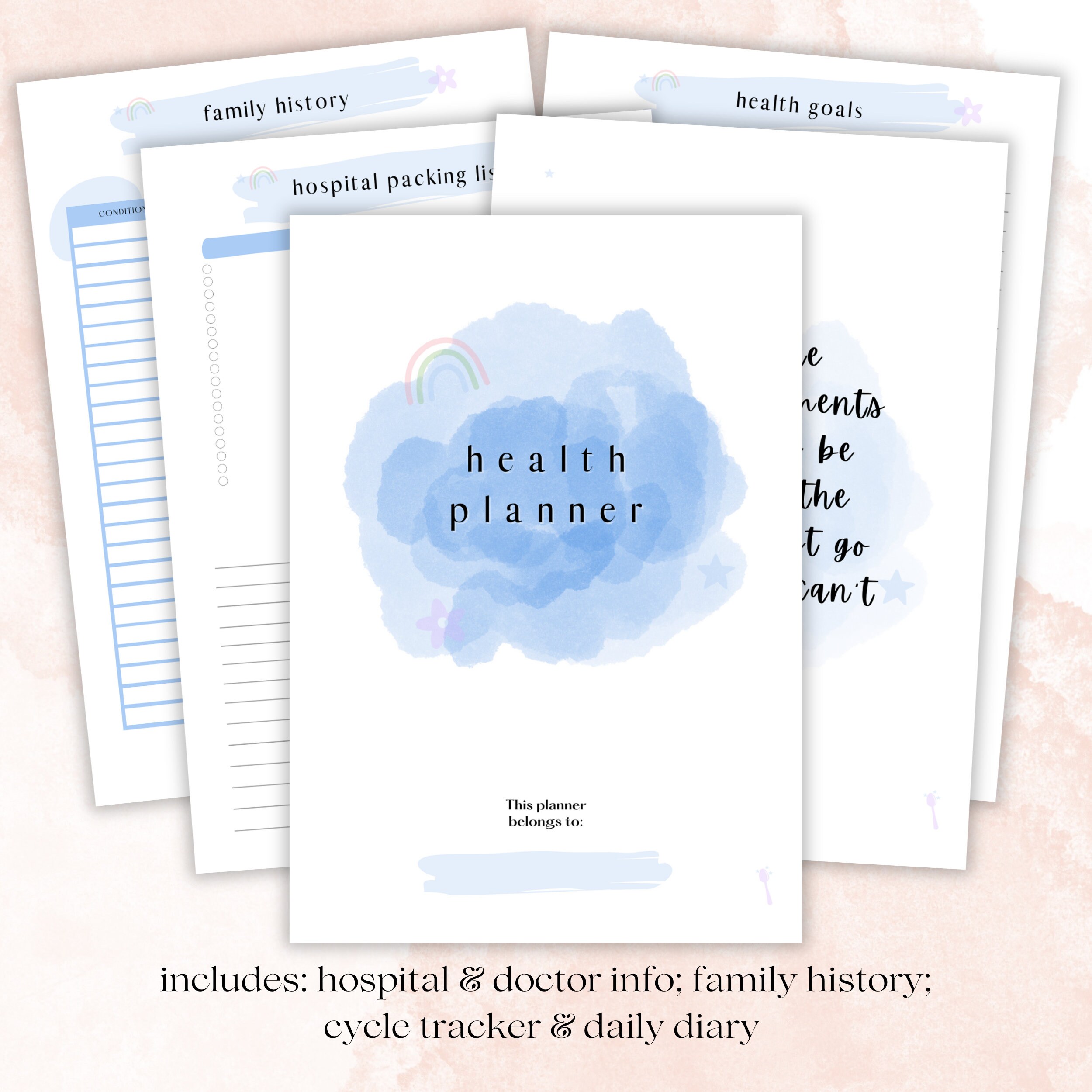 Health Organiser Printable Inserts Planner Download Chronic Illness ...