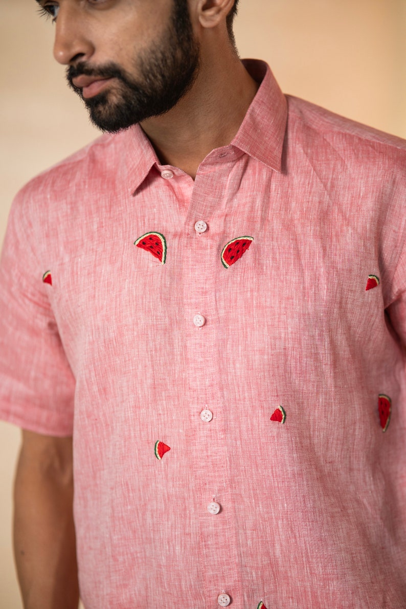 Hand-embroidered Water Melon Unisex Shirt - Etsy