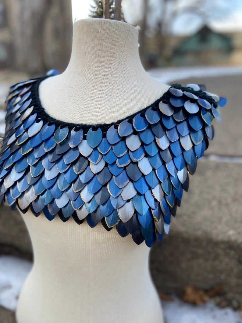 Dragon Scale Scalemail Armor Collar Mantle handmade, OOAK , Size M/L ...