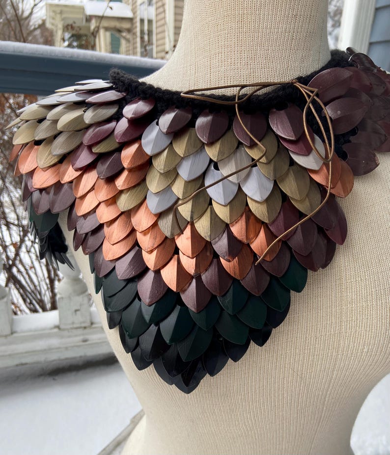 Dragon Scale Scalemail Shoulder Armor Collar Mantle -handmade, OOAK ...