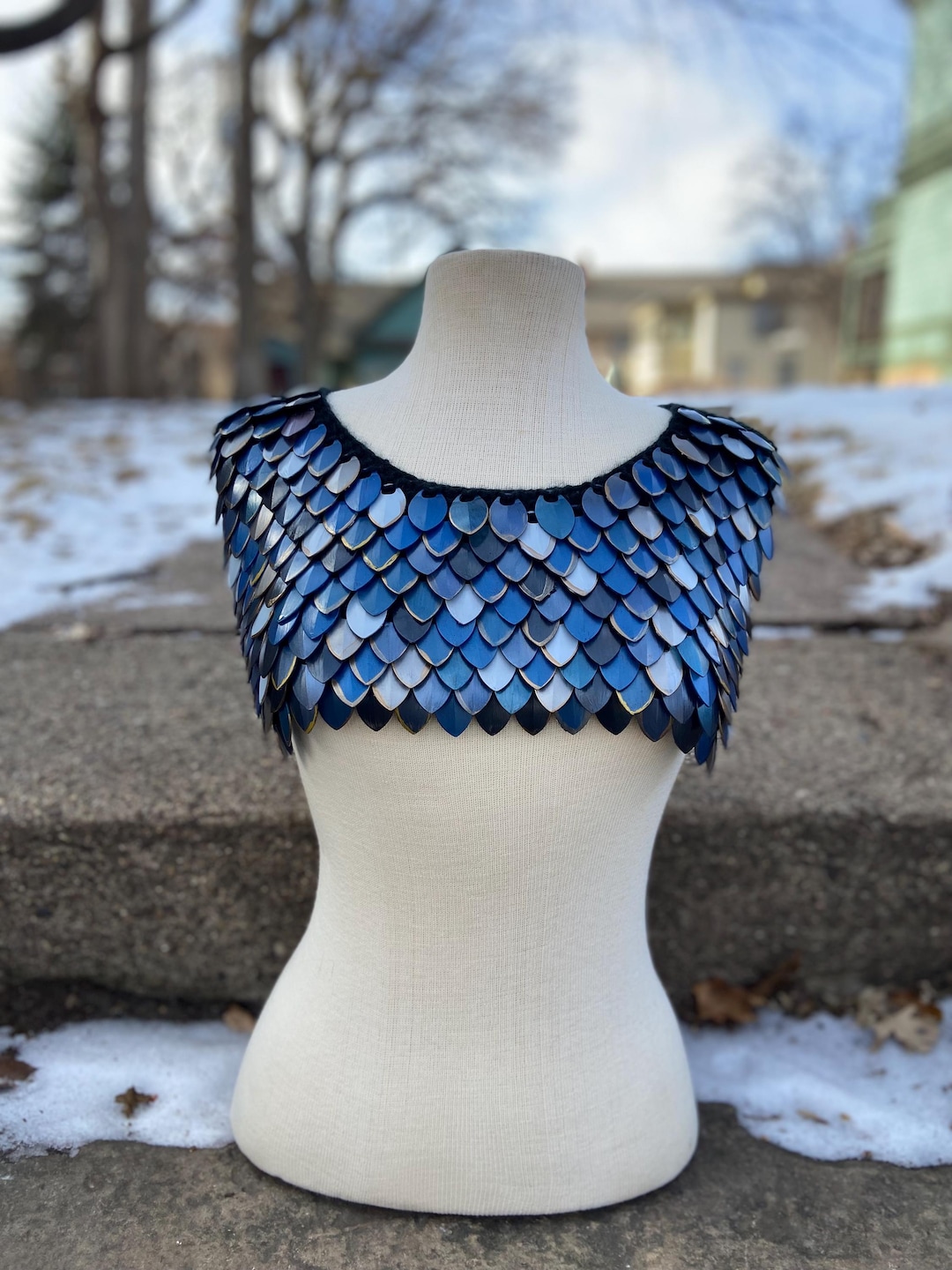 Dragon Scale Scalemail Armor Collar Mantle -handmade, OOAK , Size M/L ...