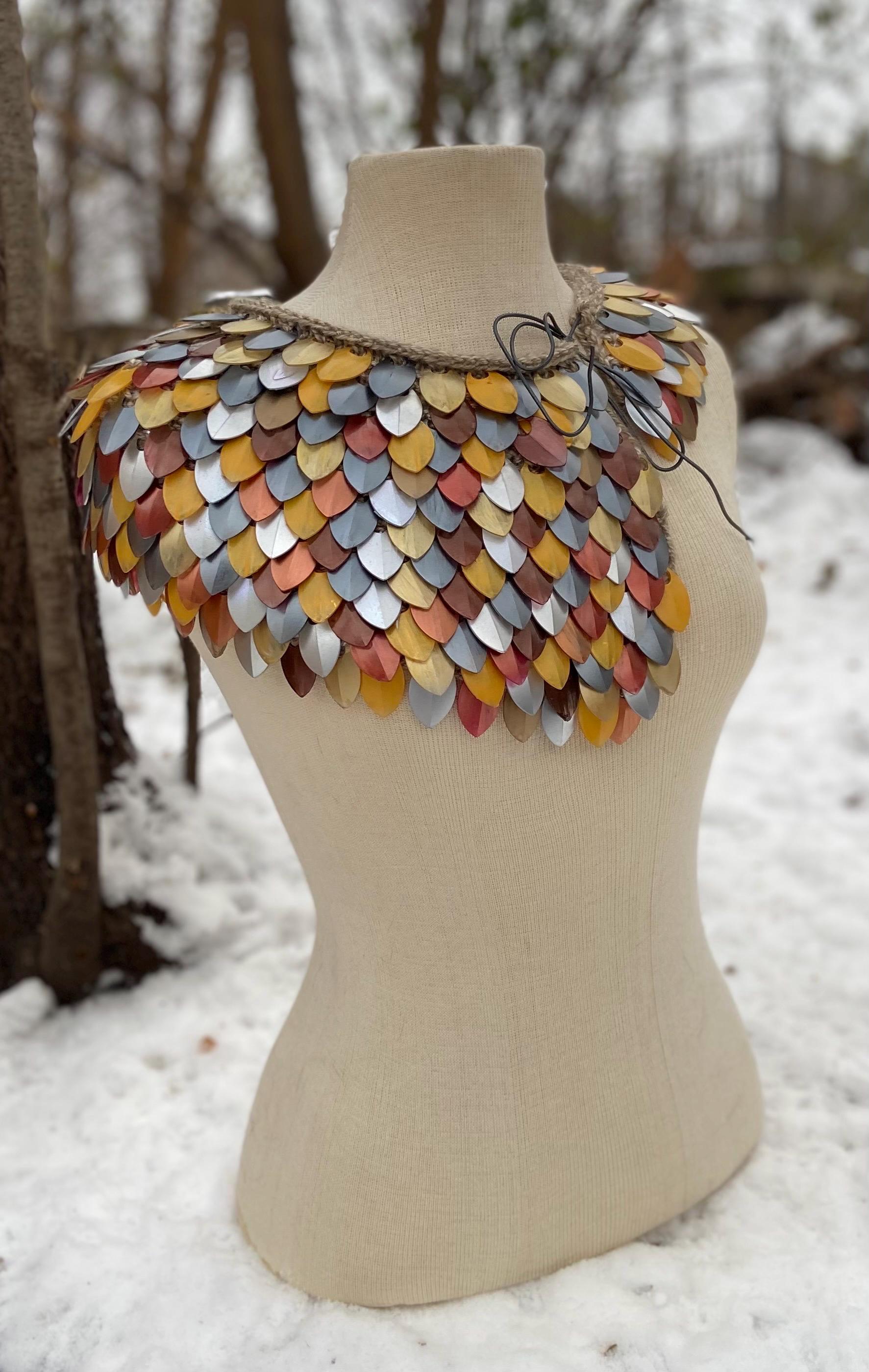 Dragon Scalemail Pauldron Shoulder Armor Collar Mantle -handmade ...