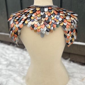 Dragon Scalemail Pauldron Shoulder Armor Collar Mantle -handmade, OOAK ...