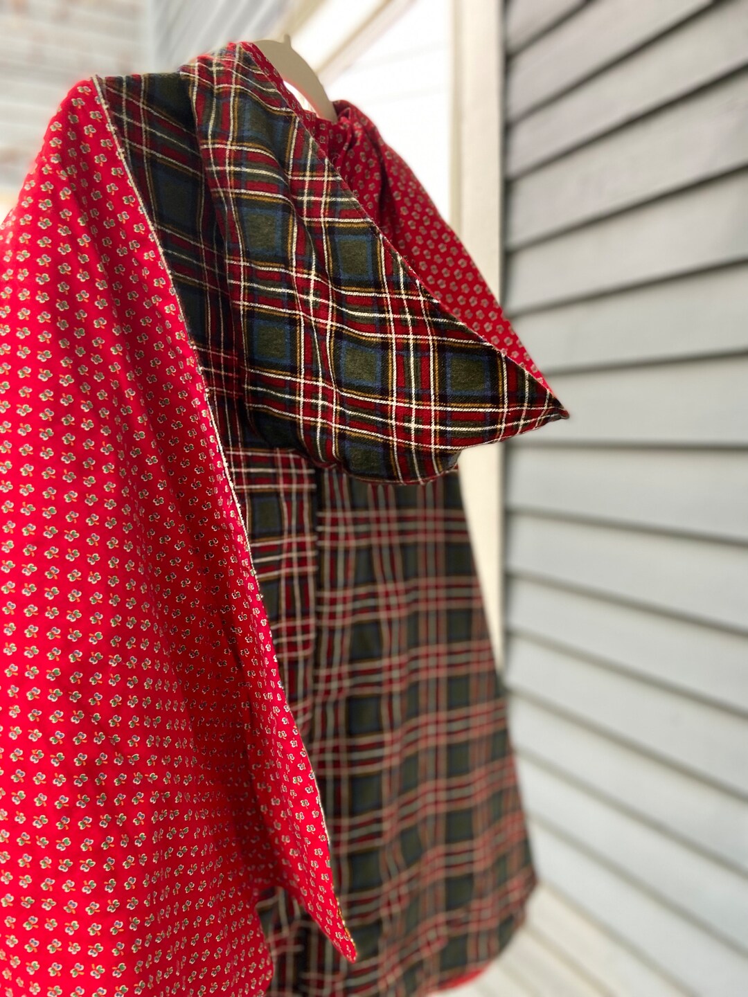 Flannel Cloak Cape With Hood Cottagecore Cosplay Fairycore - Etsy