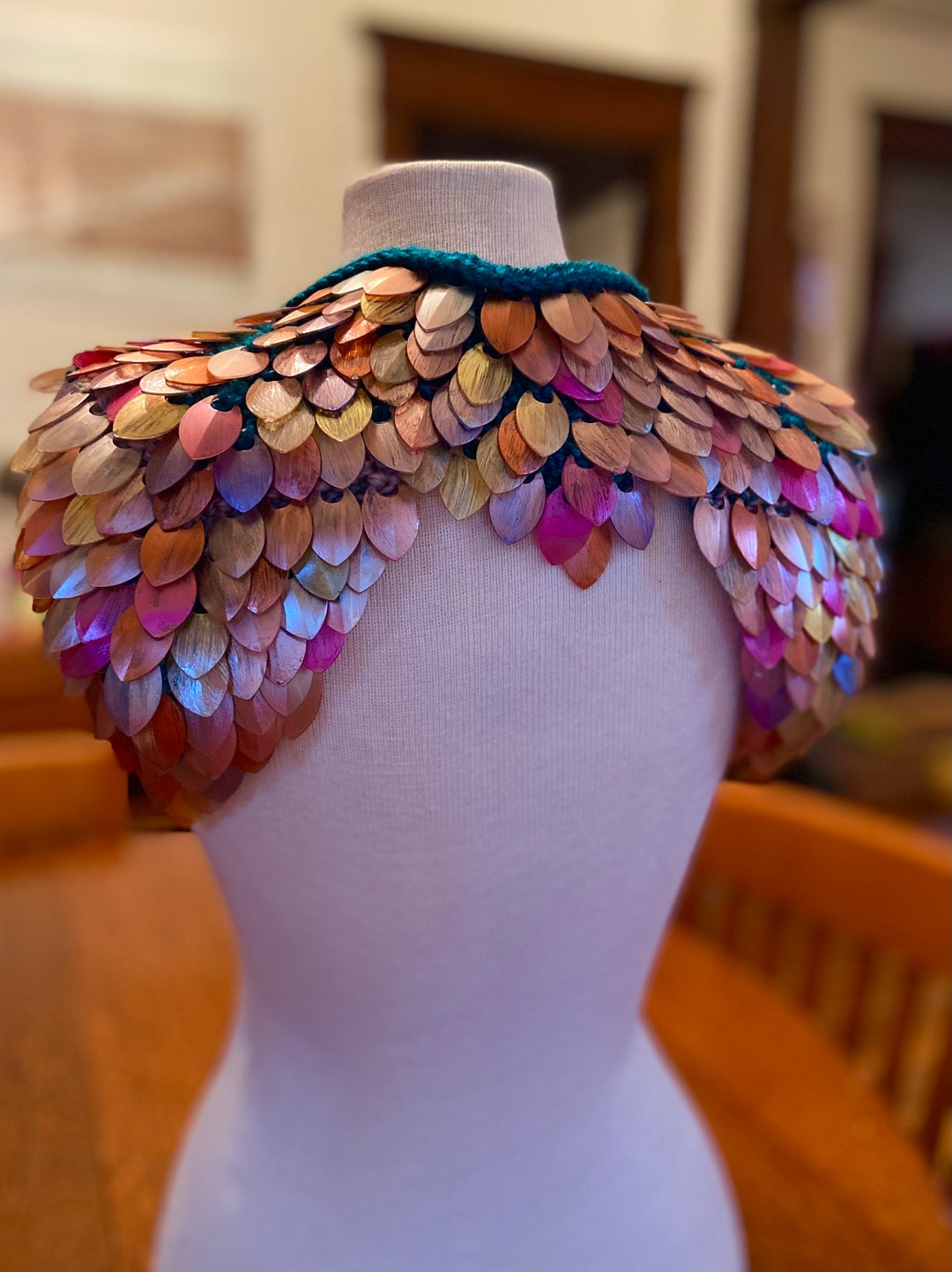 Dragon Scale Scalemail Shoulder Armor Collar Elven Fantasy - Etsy UK