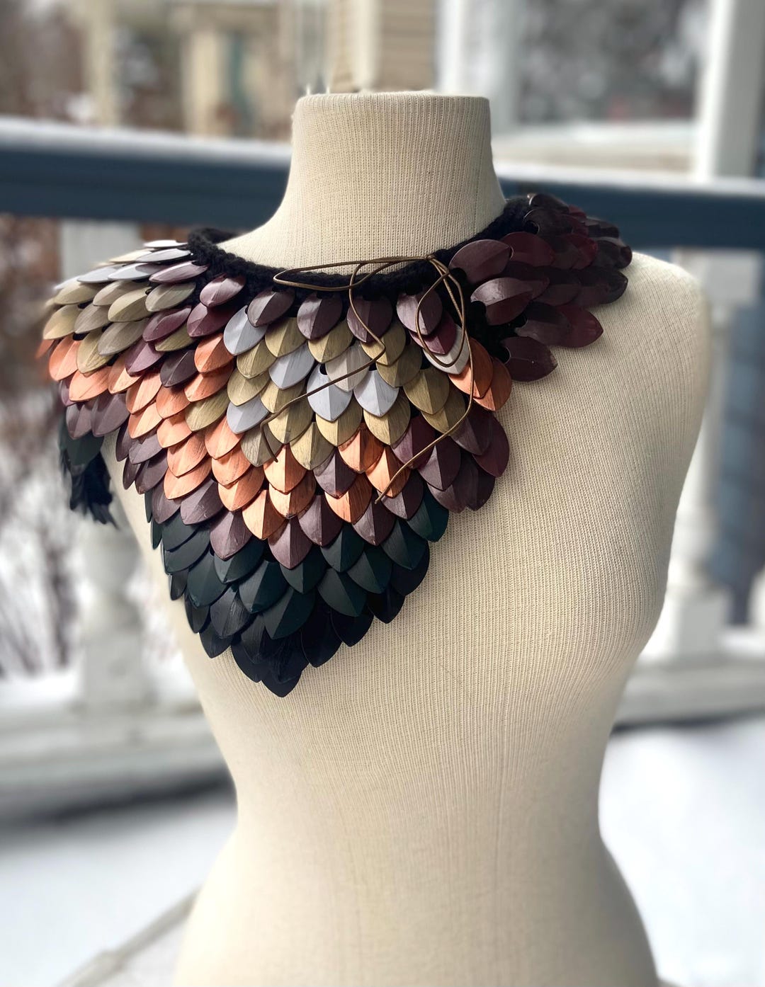 Dragon Scale Scalemail Shoulder Armor Collar Mantle -handmade, OOAK ...