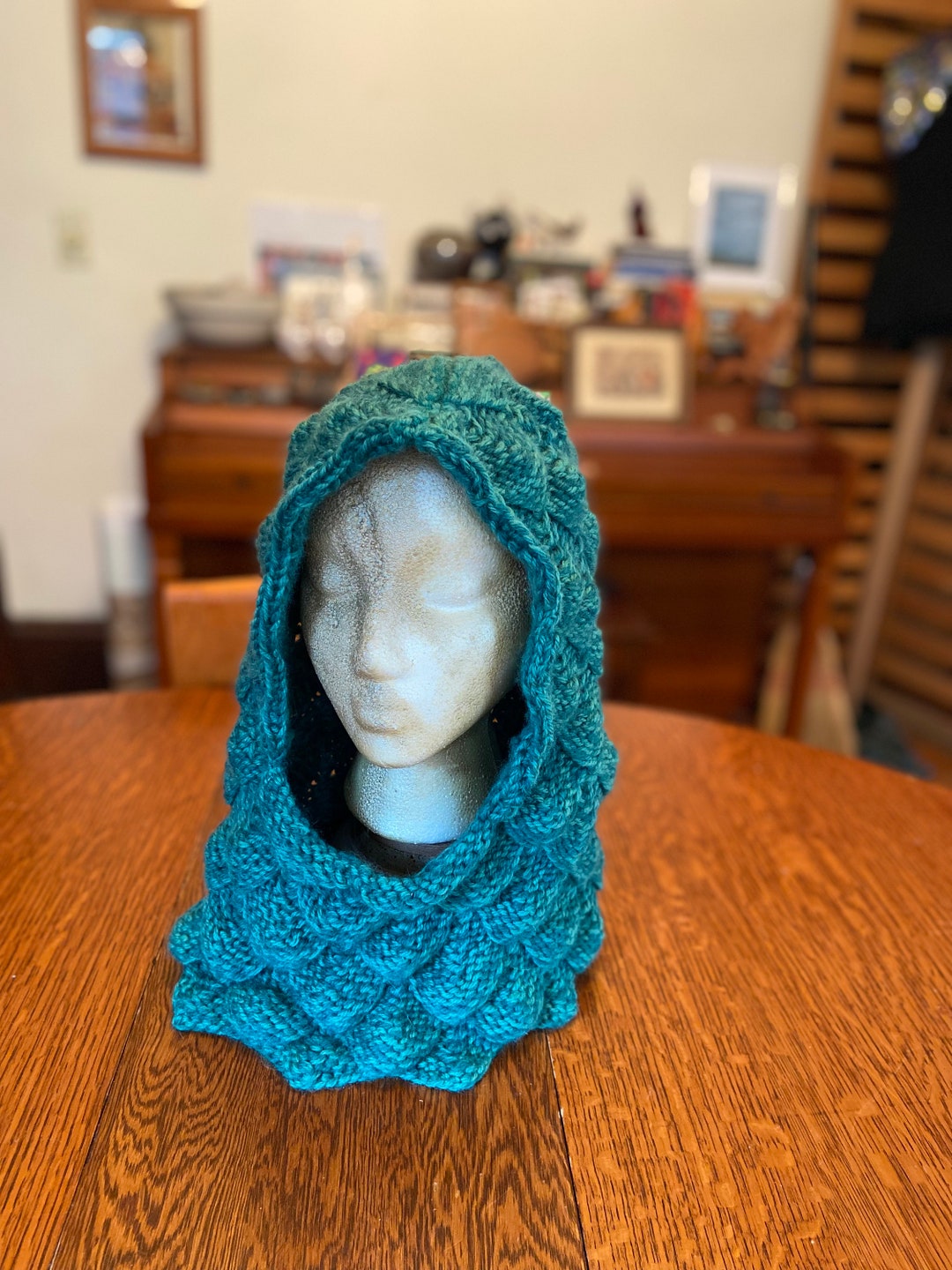 Handknit Dragon Scale Hood / Cowl / Snood / Medieval Hood / - Etsy