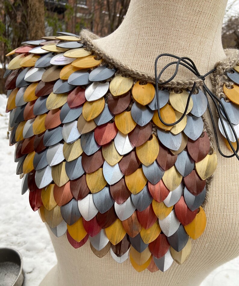Dragon Scalemail Pauldron Shoulder Armor Collar Mantle -handmade ...