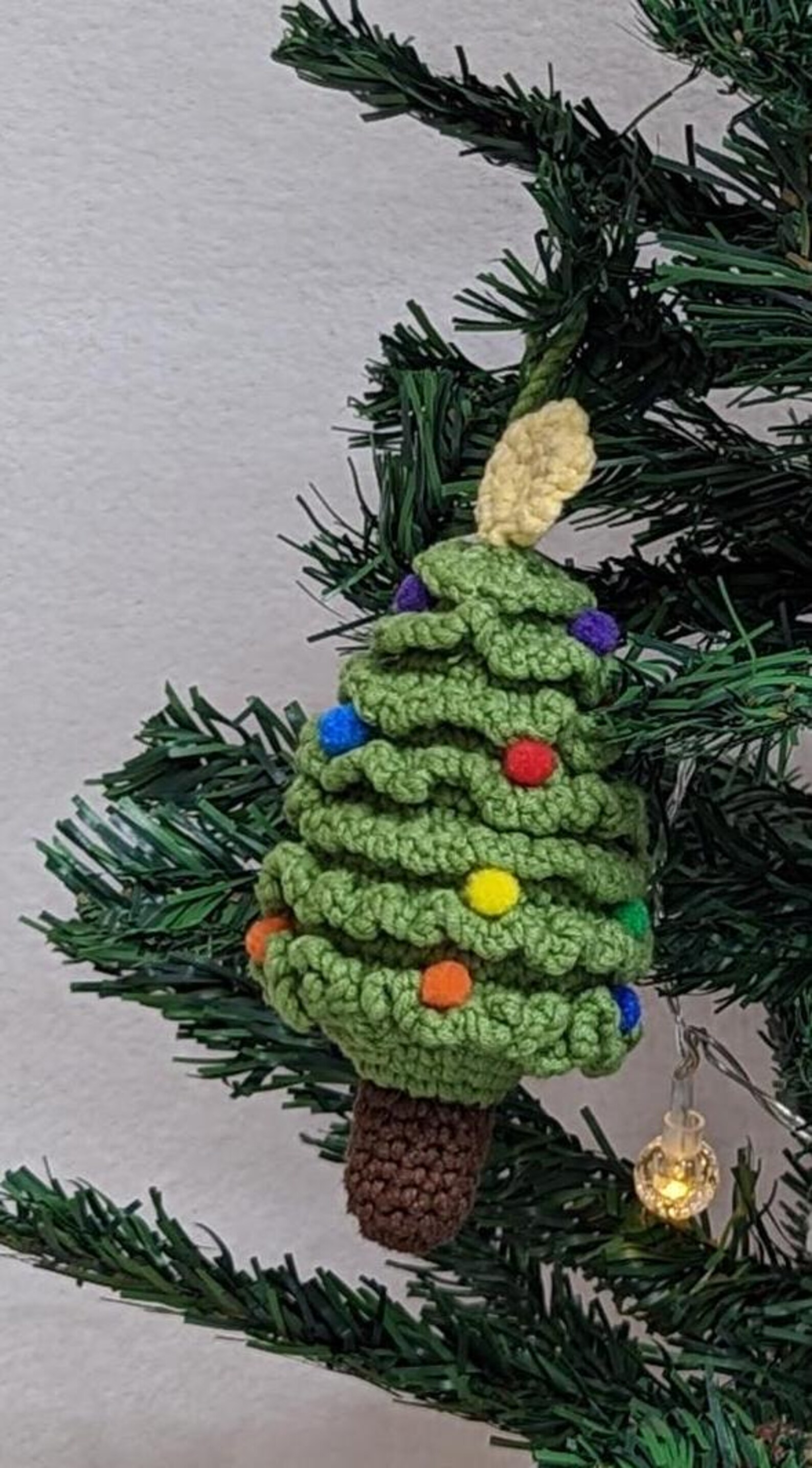 Mini Handmade Crochet Christmas Tree Ornament With Star and Colorful ...