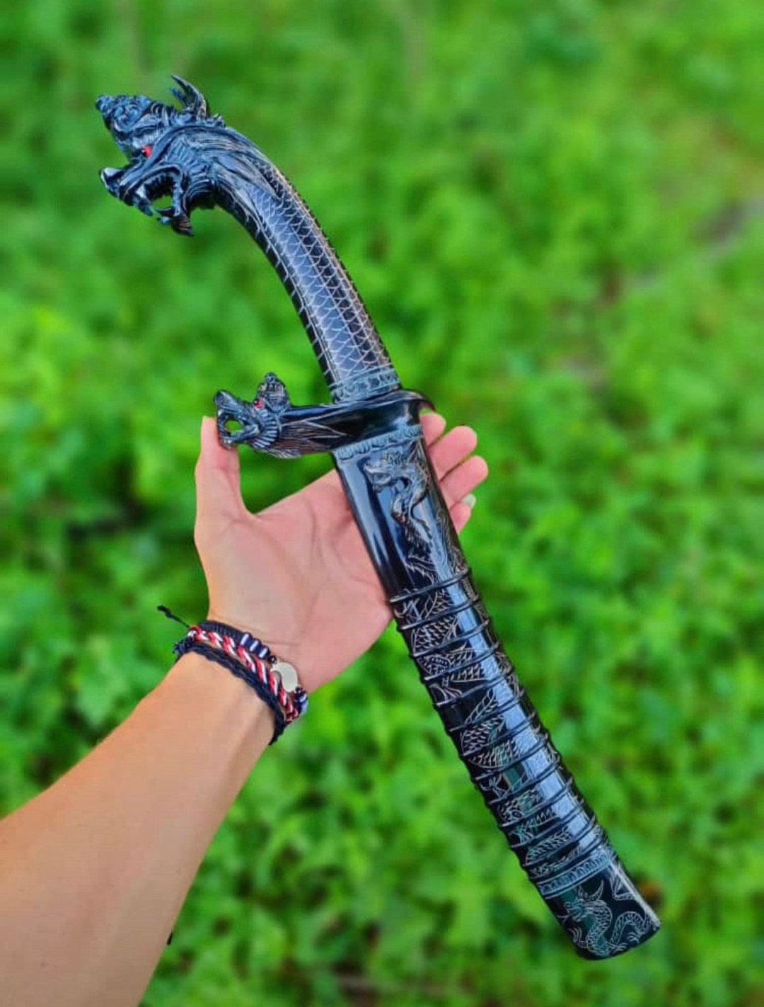 Custom Handmade Machete Head Dragon Carving Damascus Steel - Etsy