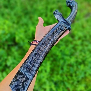 Custom Handmade Machete Head Dragon Carving Damascus Steel - Etsy