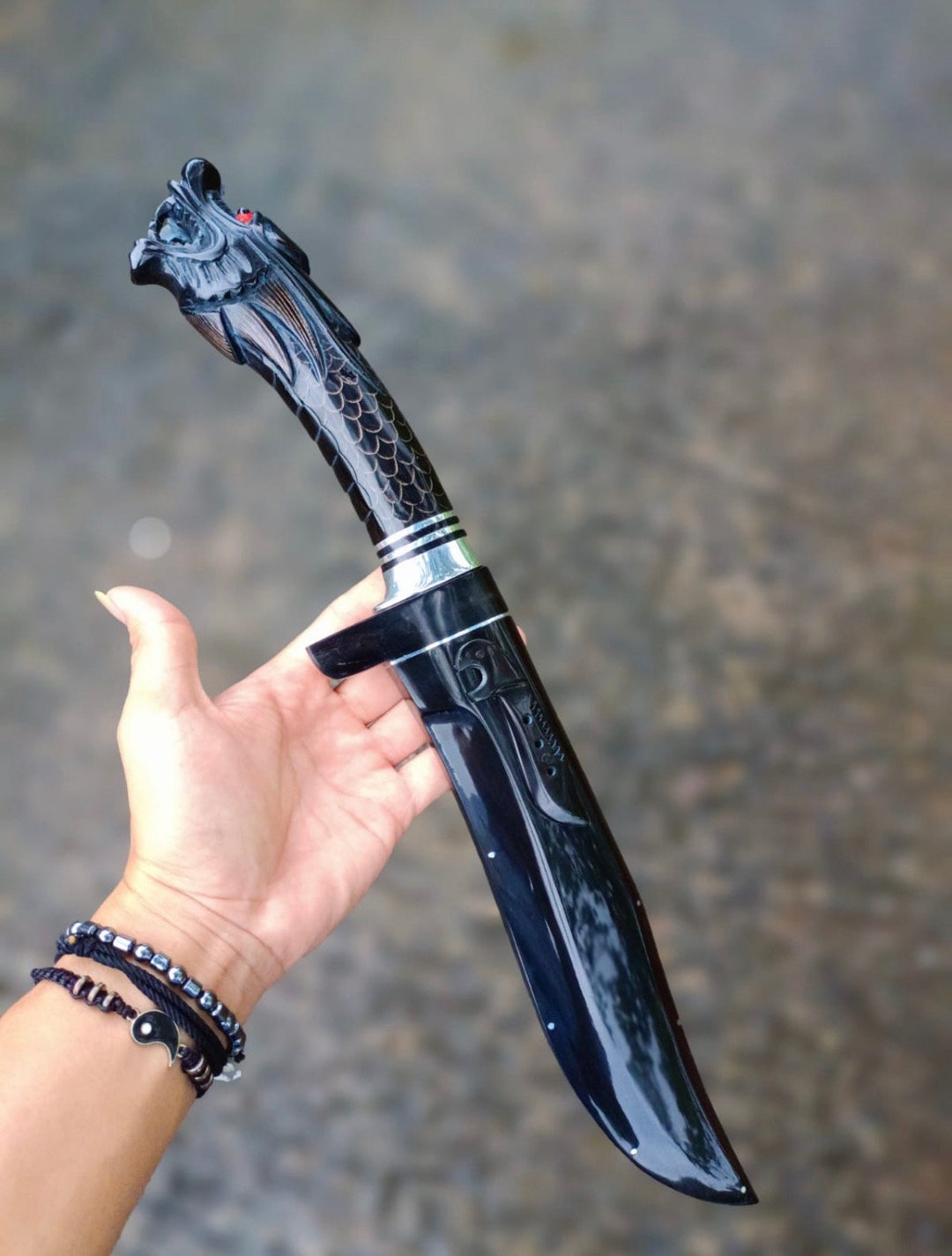 Dragon Head Craving Knives, Ethnic Handmade Indonesian Machete, Golok ...
