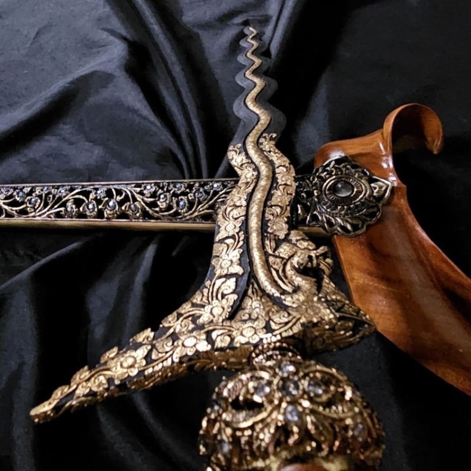 Keris Nogo Sosro XV Kinatah Sepuh Emas Ethnic Handmade - Etsy