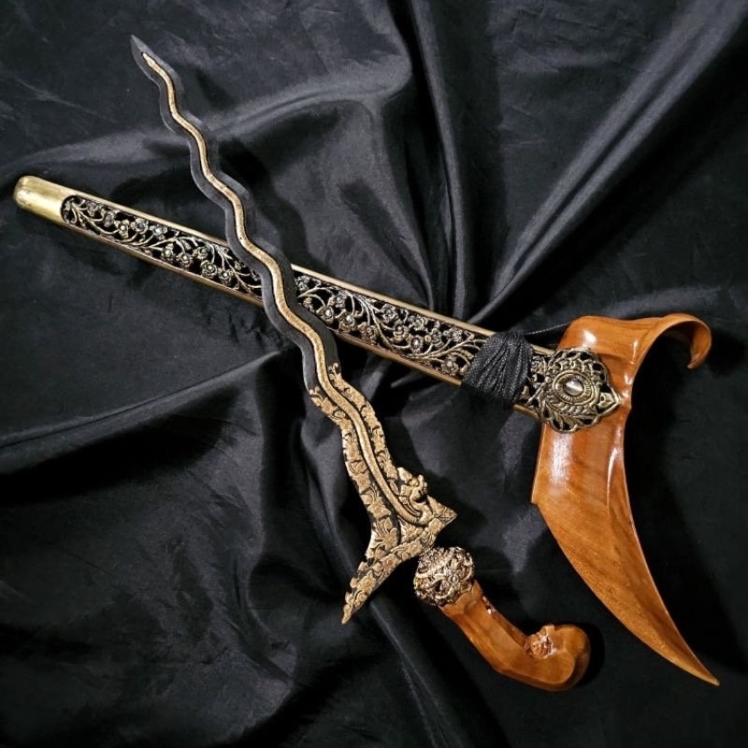 Keris Nogo Sosro XV Kinatah Sepuh Emas, Ethnic Handmade Indonesian ...