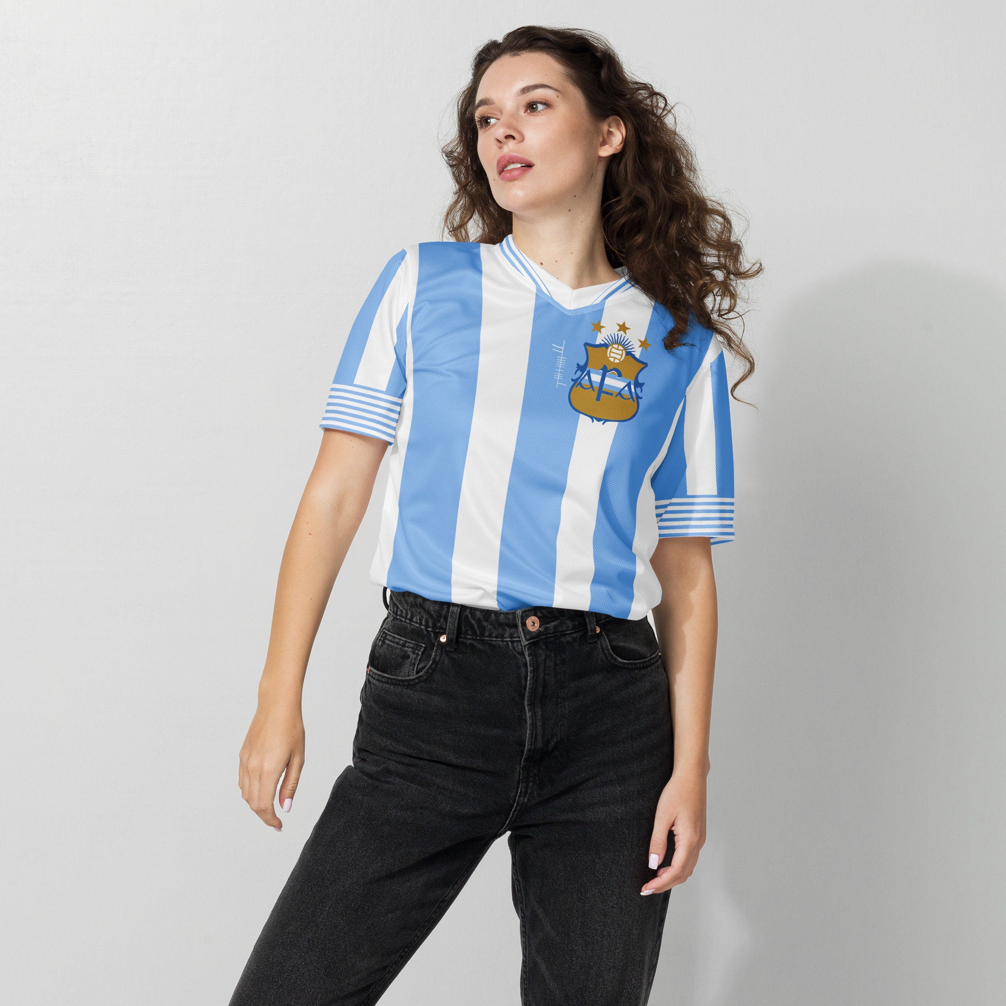 Búaid- Argentina- Camiseta Clásica De Fútbol- Léine Caide- Argentina ...