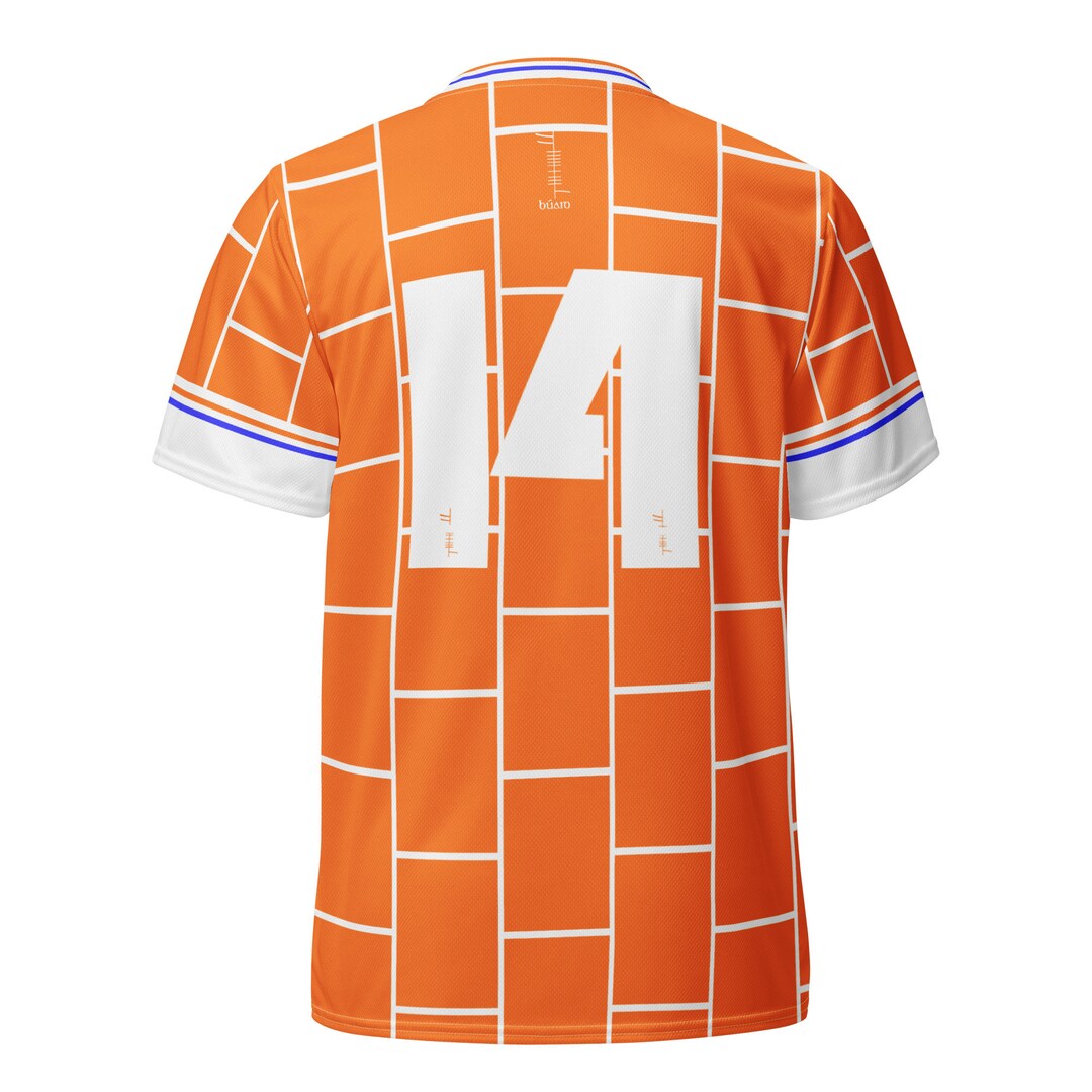 Búaid- Nederland Voetbalelftal- Léine Caide/peile #14 - Netherlands ...