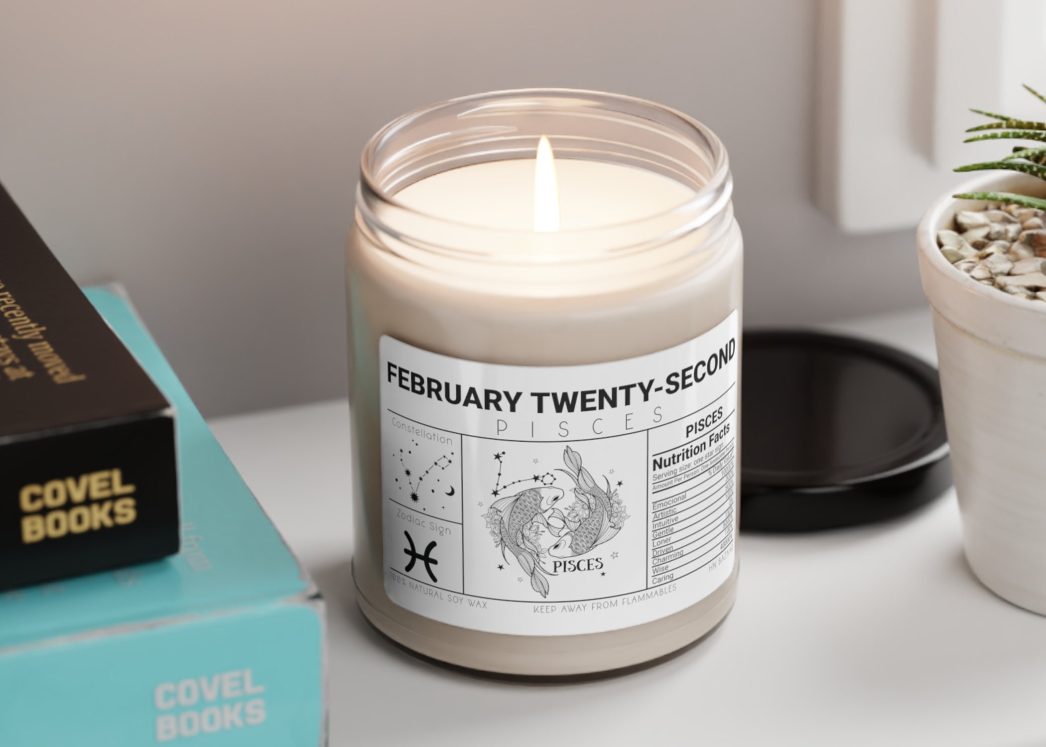 Personalized Birthdate Candle With Birth Flower and Zodiac Sign ...