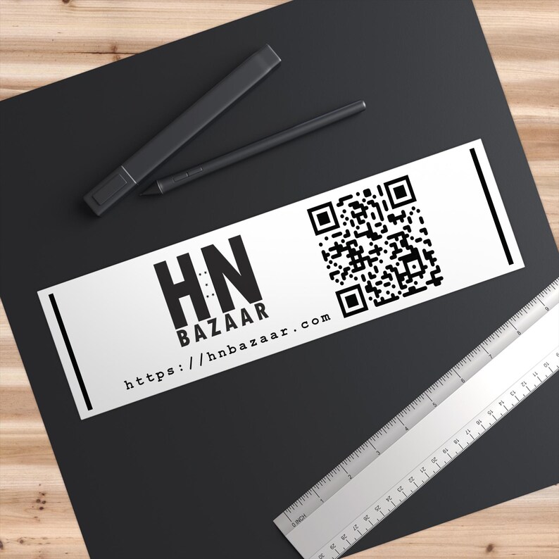 HN Logo Site and QR Code Bumper Sticker - Unique Car Decal, Laptop ...
