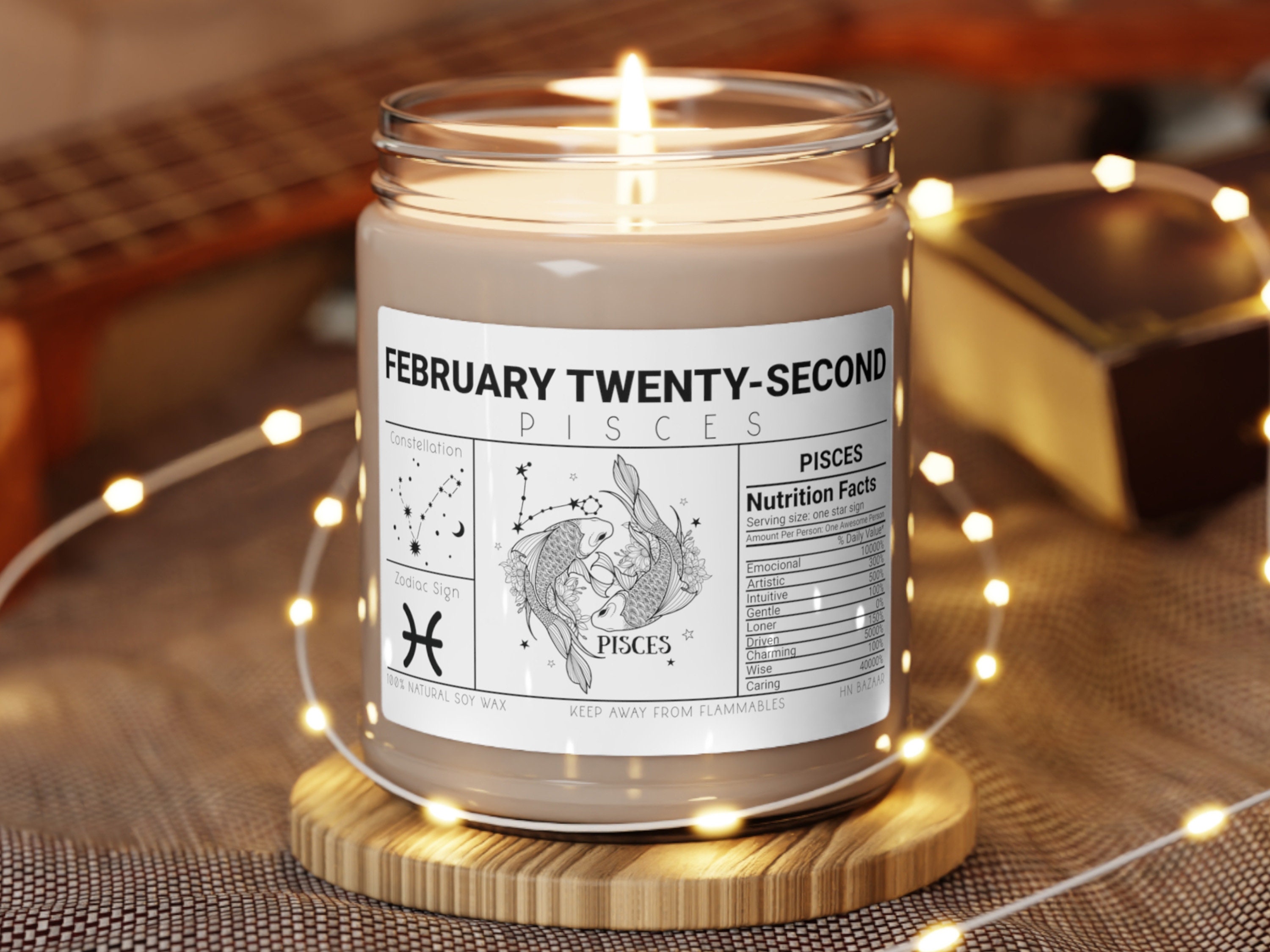 Personalized Birthdate Candle With Birth Flower and Zodiac Sign ...