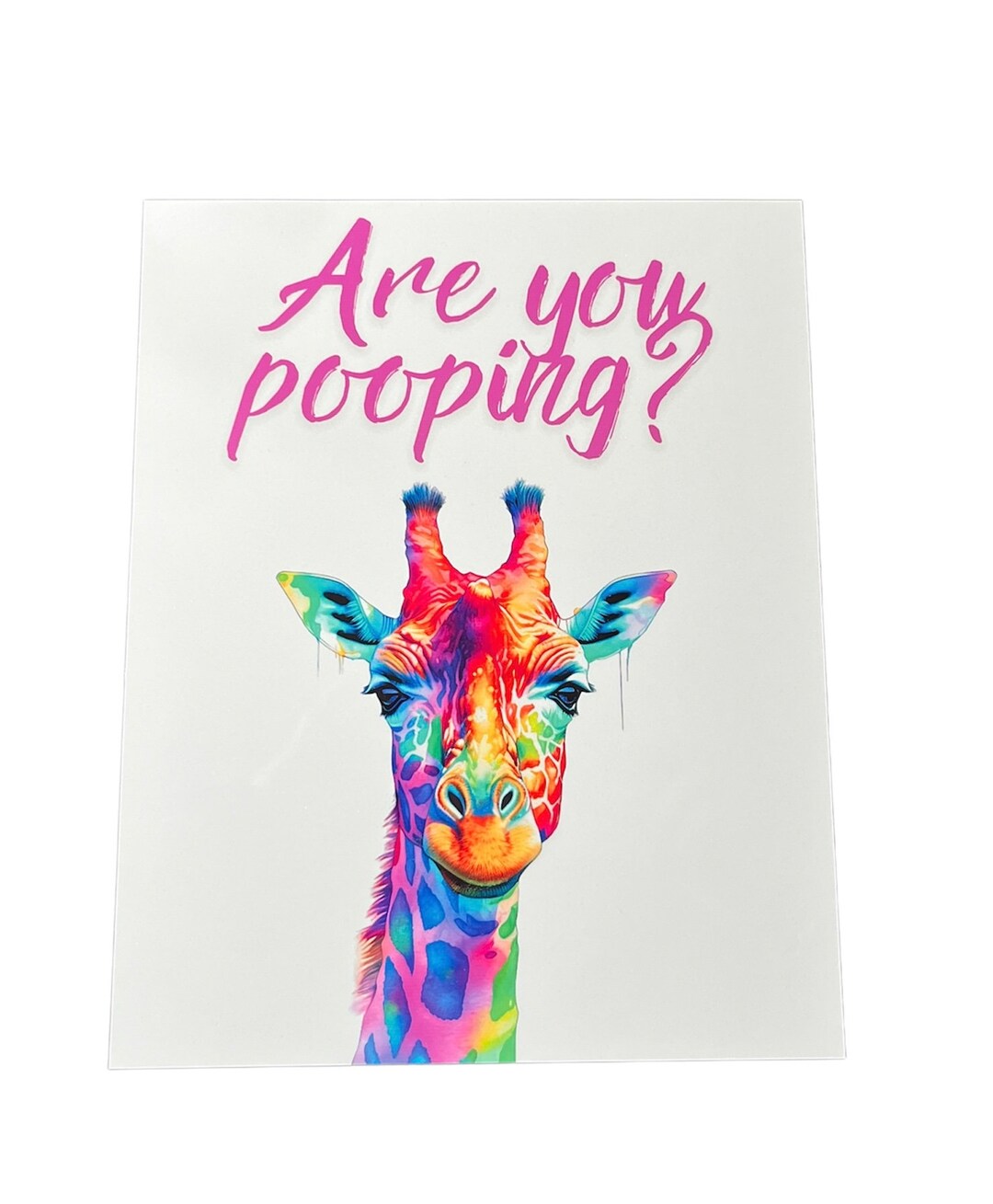 A4 Metal Picture Giraffe Are You Pooping?, Wall Art, Metal Sign ...