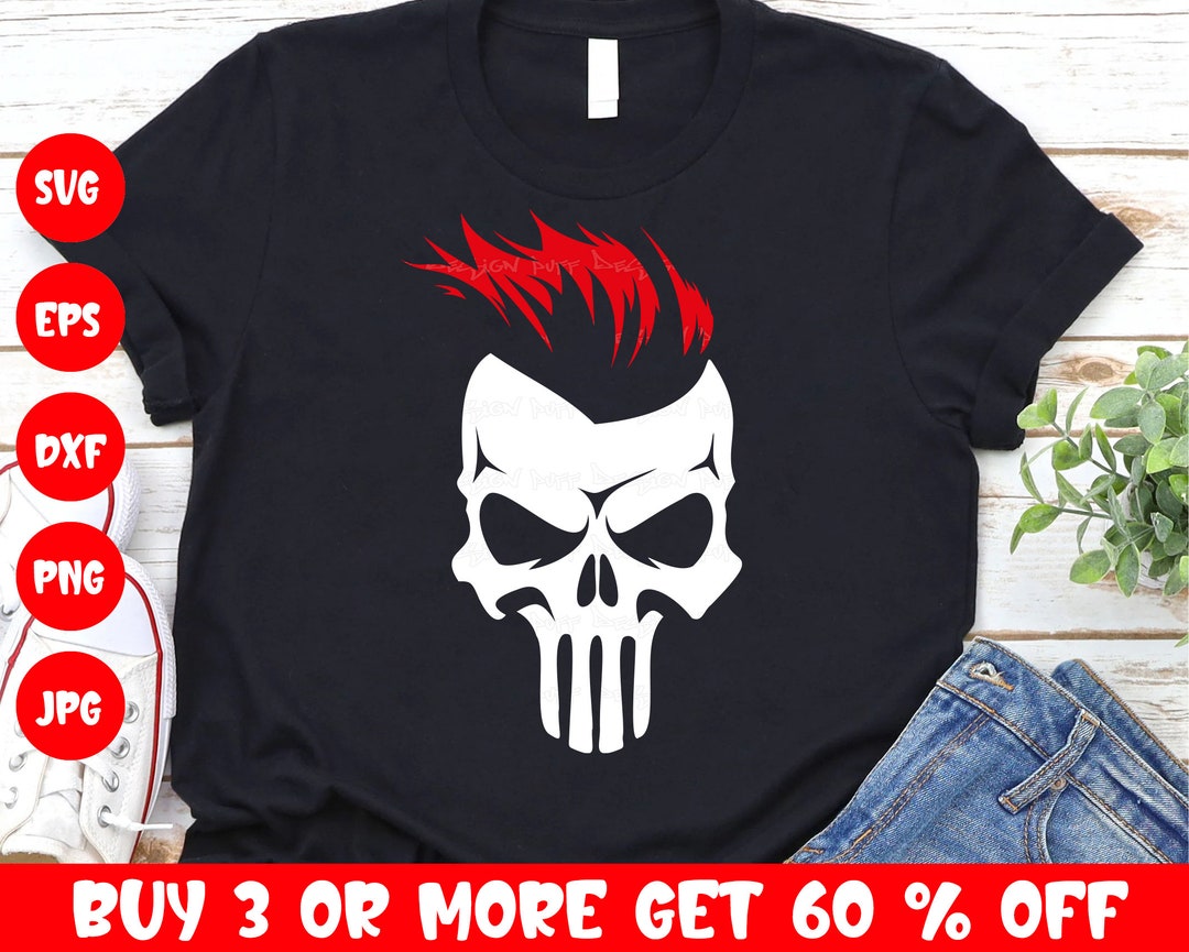 Halloween SVG, Skeleton SVG, Skull SVG, Spooky Svg, Mohawk Skull, Day ...