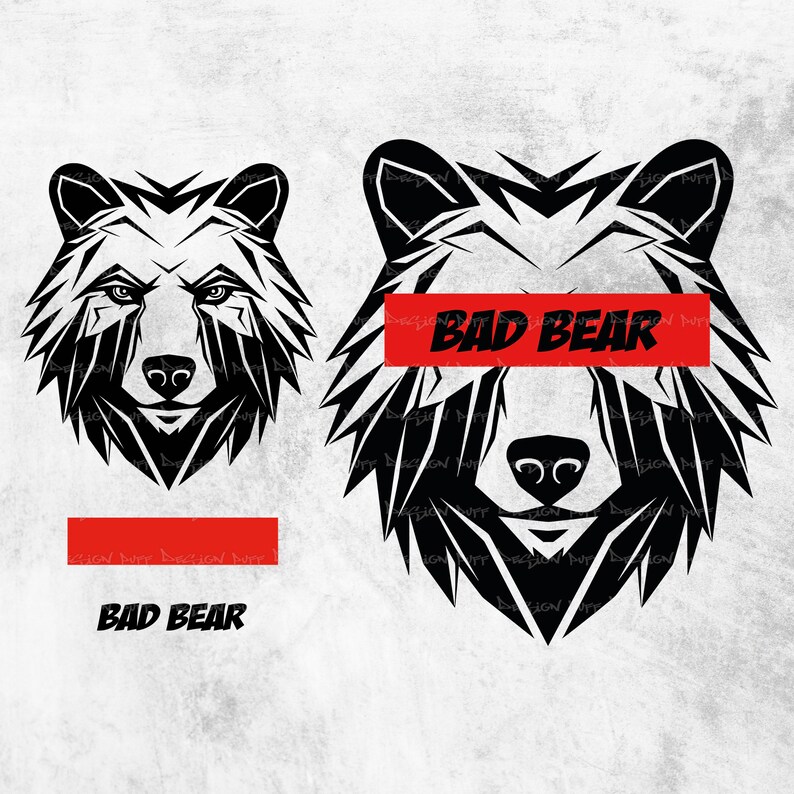 Bad Bear SVG, Bear Daddy SVG, Bear Mama SVG, Bear silhouette svg, Black ...