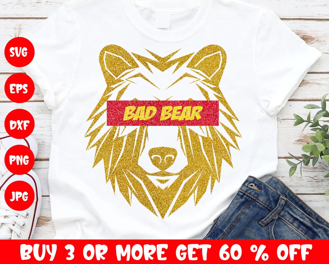 Bad Bear SVG, Bear Daddy SVG, Bear Mama SVG, Bear silhouette svg, Black ...