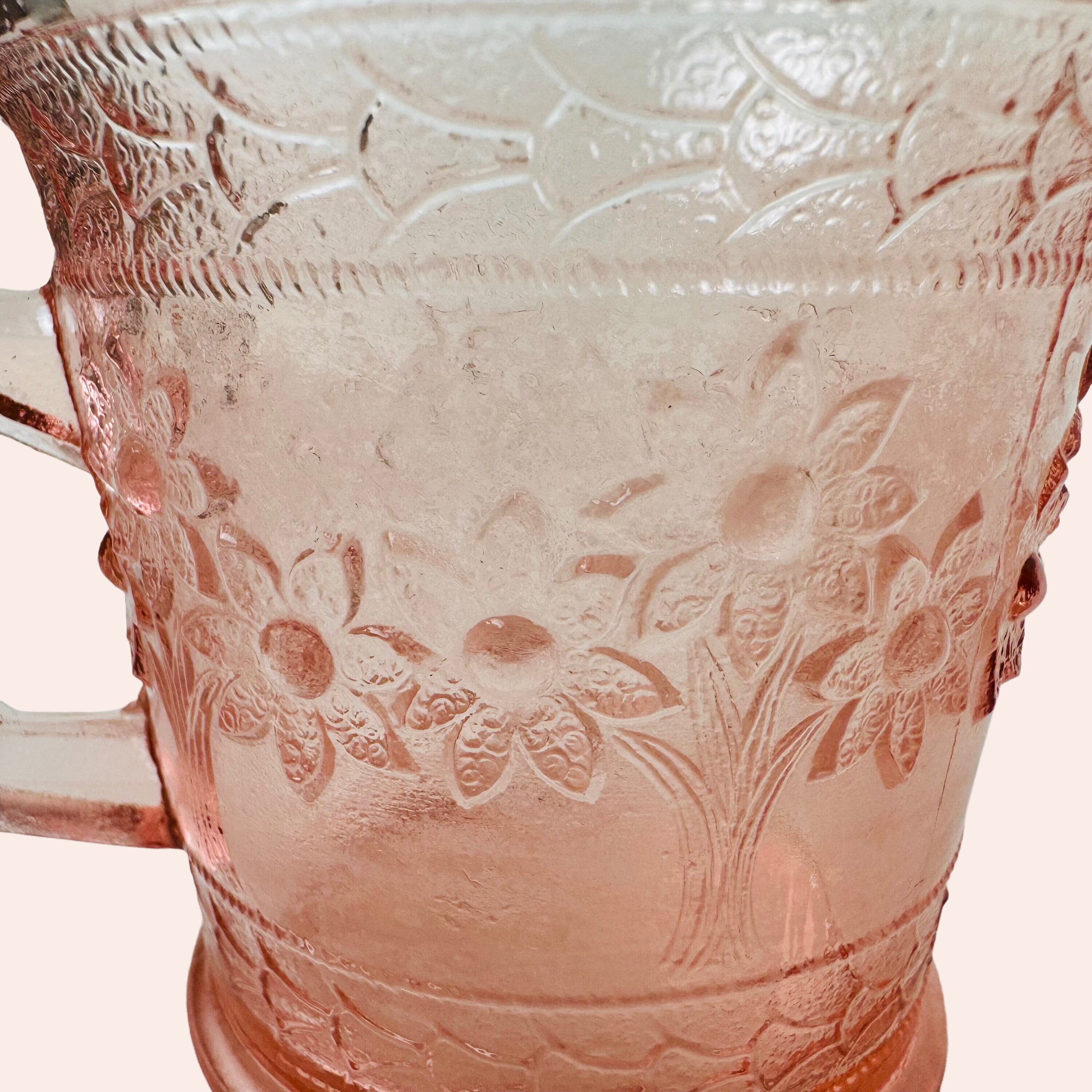 RARE Fenton Rose Pink Orange Tree Shaving Mug. Exact Pattern as Fenton ...