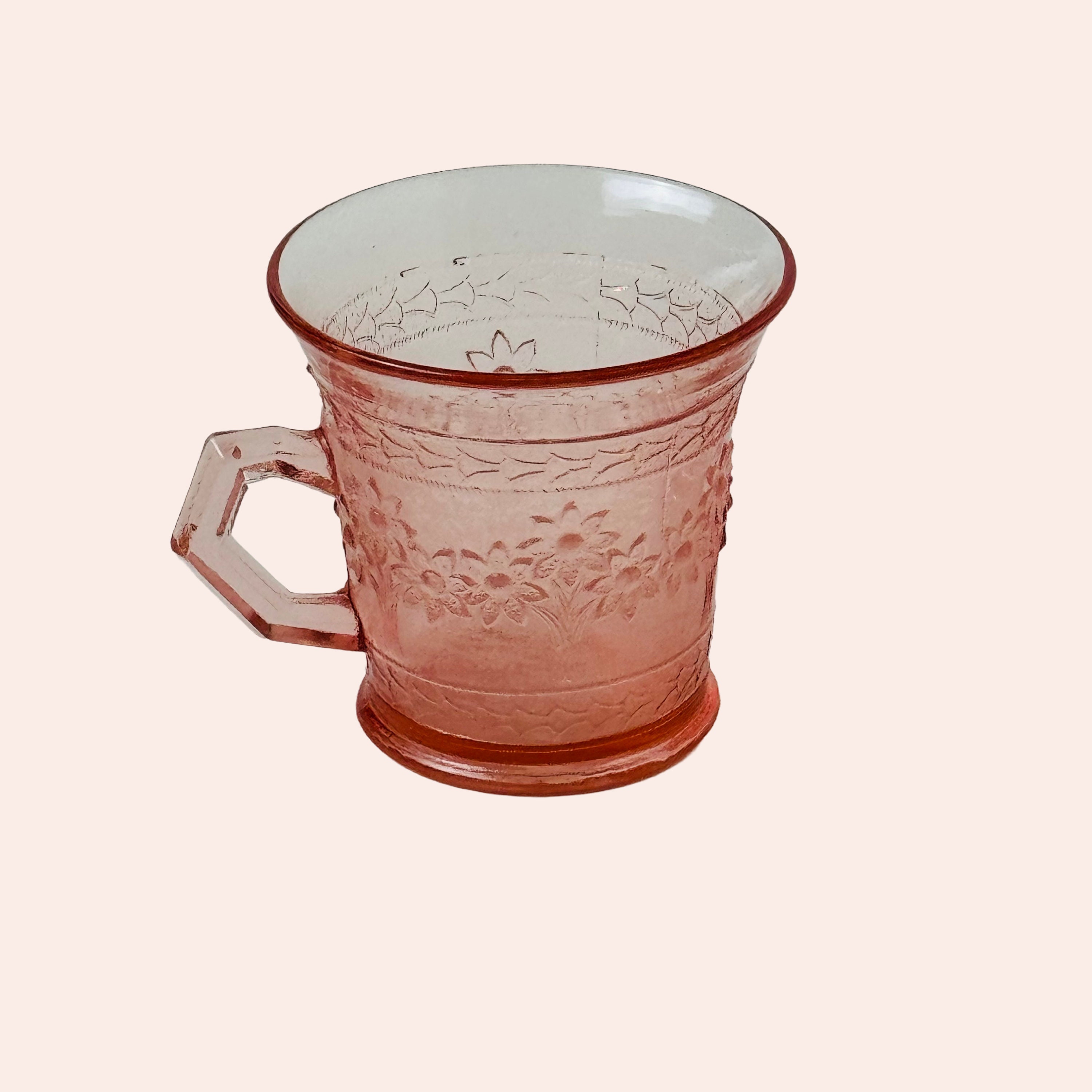 RARE Fenton Rose Pink Orange Tree Shaving Mug. Exact Pattern as Fenton ...