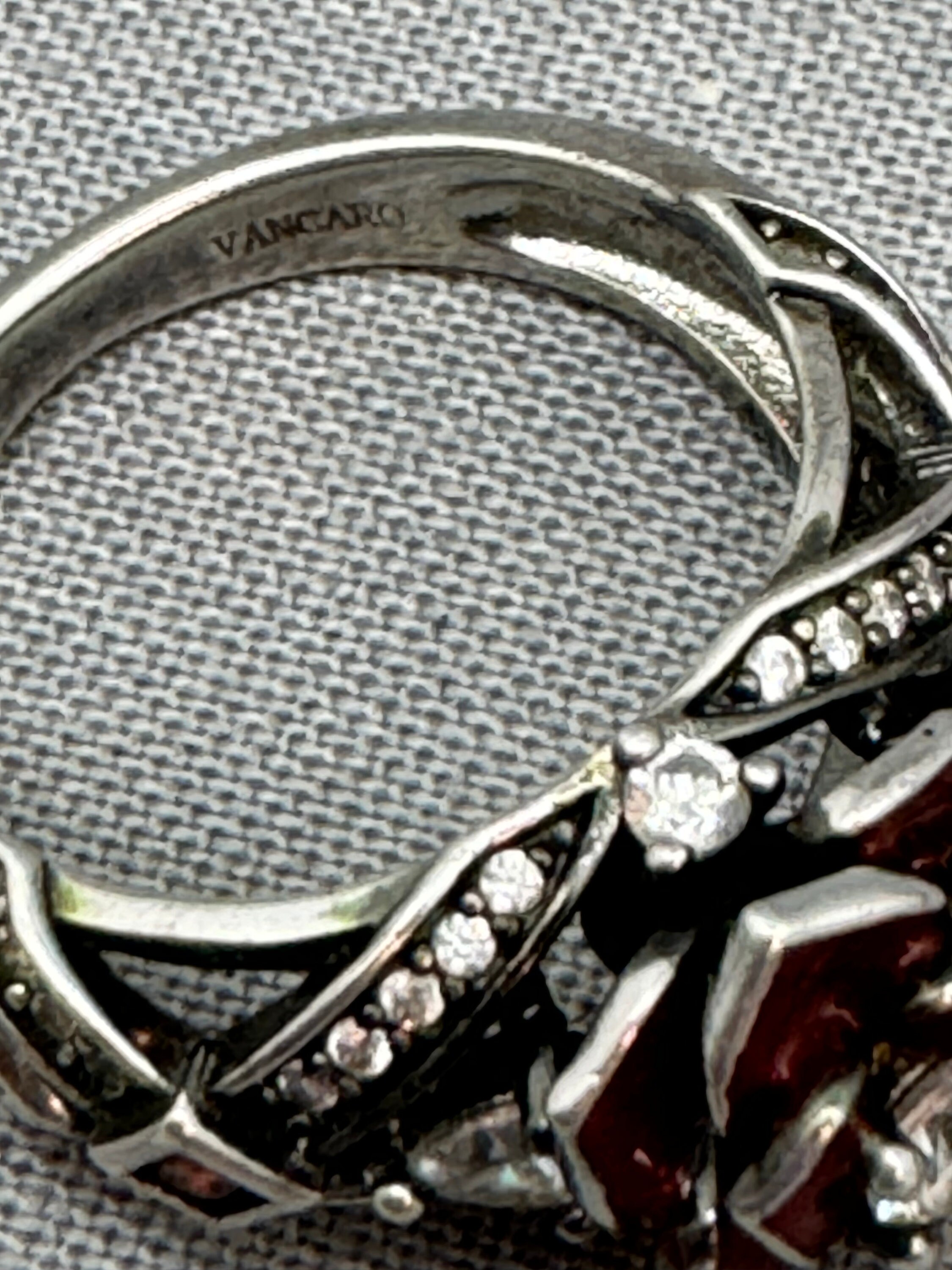 Sterling Silver Vancaro Red Rose Ring - Etsy