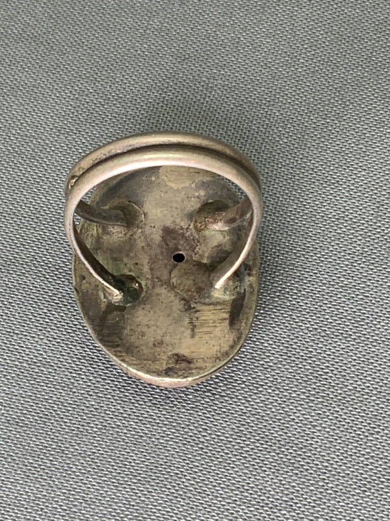 Sterling Silver Hopi Kachina Turquoise Inlay Ring - Etsy