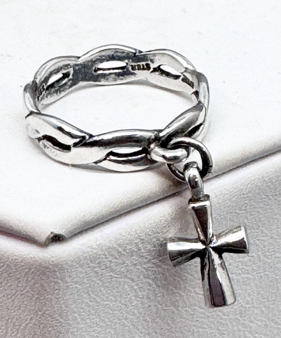 Retired James Avery Saint Theresa Dangle Cross Ring Size 4 1/4 Weighs 2.83g - Etsy