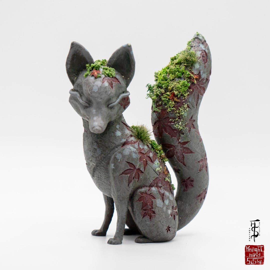 Inari's Fox - Precious Animals, Japan, Kyoto, Sculpture Gift, Hand ...