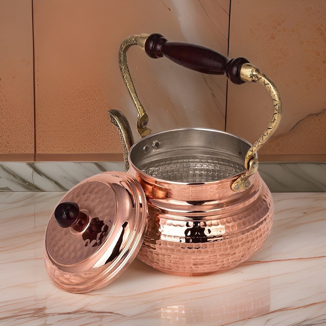 Copper Teapot, Handmade Italian Style Copper Kettle, Copper Brass ...