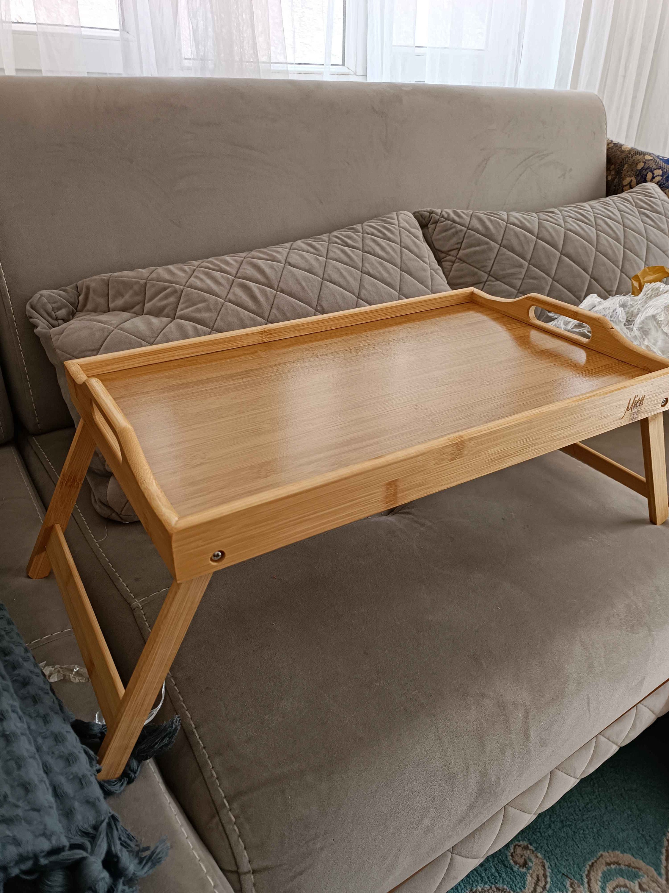 Wooden Bed Tray With Folding Legs, Breakfast Table, Wooden Tray ...