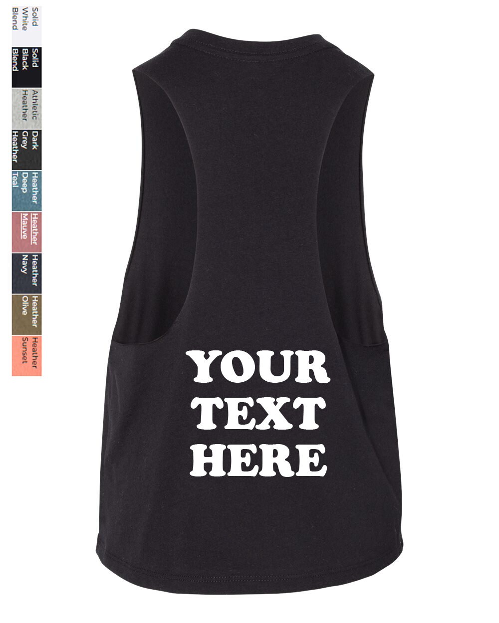 Custom Your Own Text, Logo, Personalized Racerback Crop Tank Top, BELLA ...