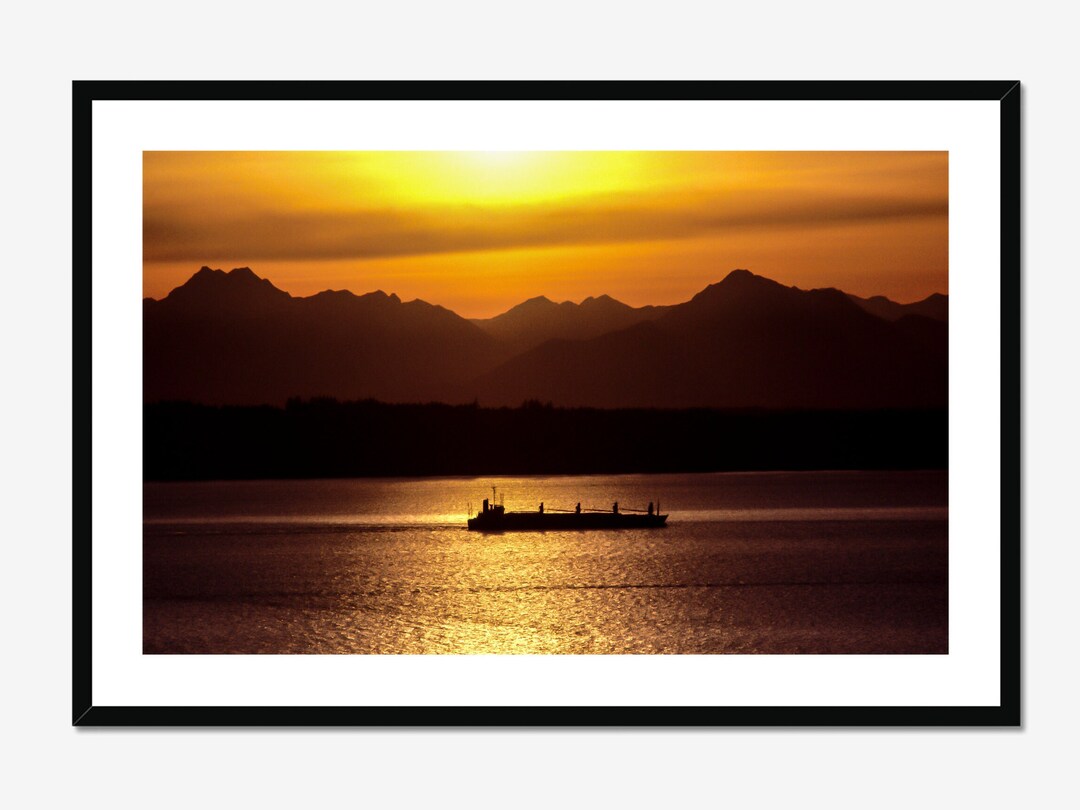 Fine Art Photography Prints - Puget Sound Sunset Color Photograph With ...
