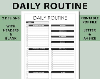 My Daily Routine,daily Planner,happy Planner,daily Checklist,agenda ...
