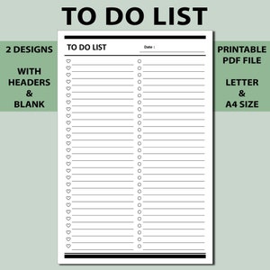 Printable to Do List Organizer,to Do List Tracking,monthly to Do List ...