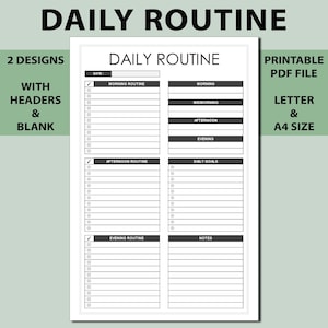 Printable Daily Routine, Daily Planner,happy Planner,daily Checklist ...