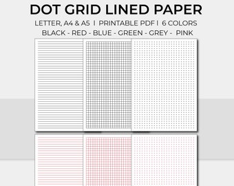 Dot Grid Line Paper, Lined Paper, Graph Paper, Notebook Paper, Dotted ...
