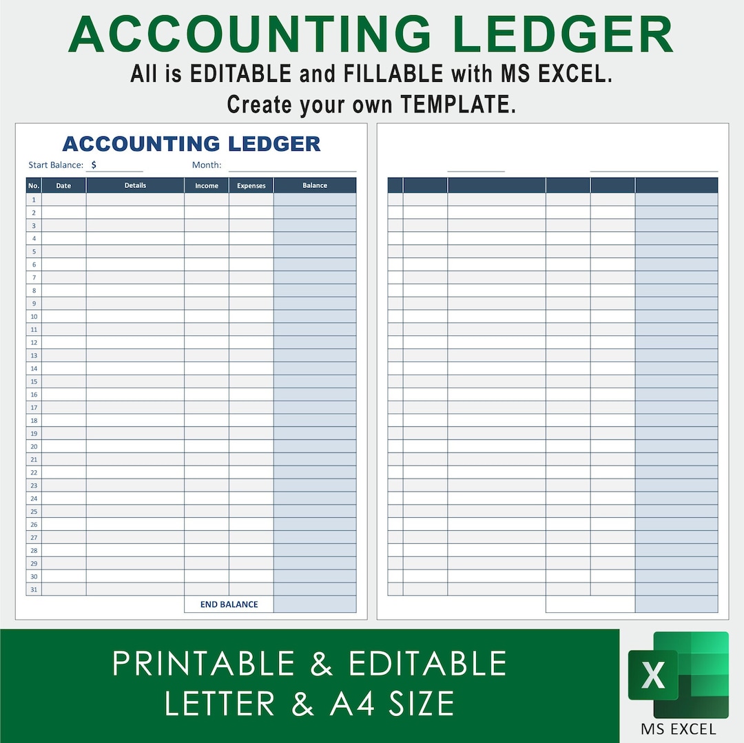 Account Sheet, Accounts Ledger, Bookkeeping Ledger, Profit Margin Sheet ...